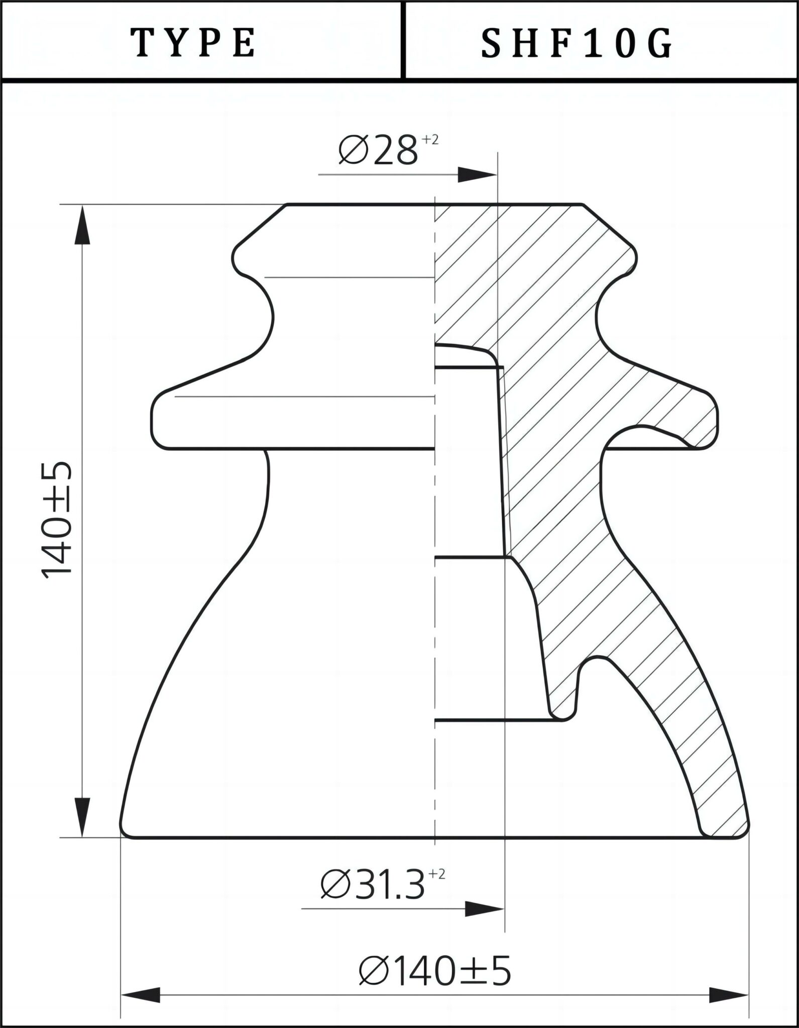 High Voltage SHF10G Ceramic pin isolator - Pingxiang Risheng Electric ...